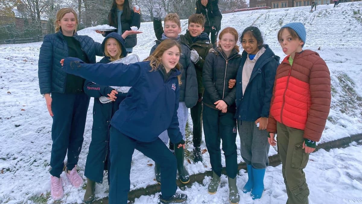 Boarder pupils see snow for first time in Monmouth ...