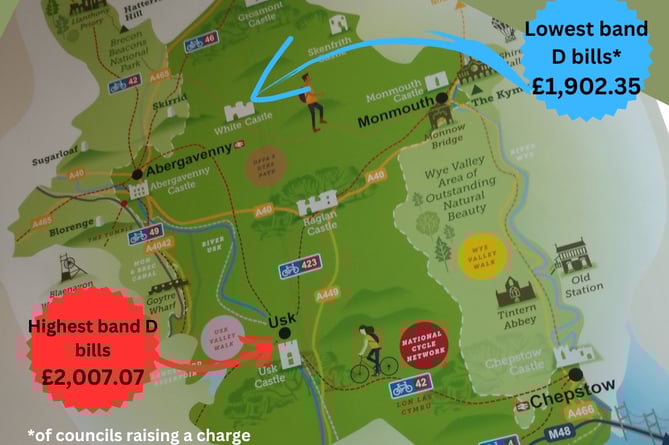 Two towns hit by highest council tax bills | monmouthshirebeacon.co.uk