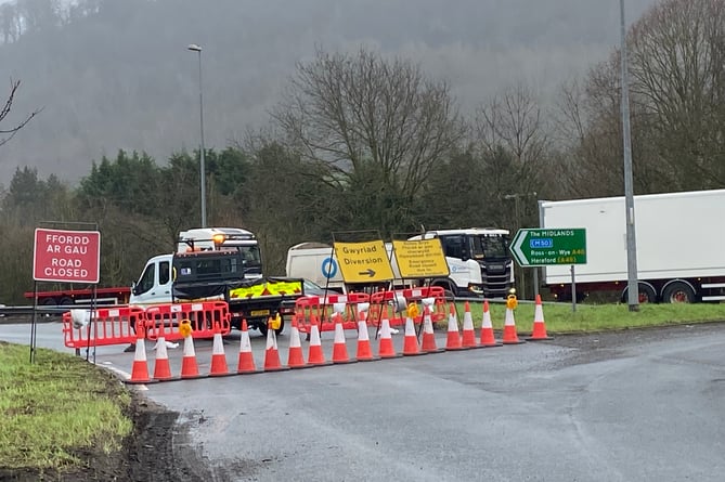 Landslip closes A40 eastbound from Dixton roundabout ...