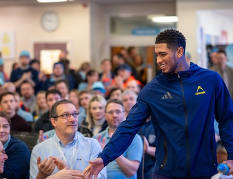 Jude Bellingham tours Lucozade factory in Coleford ...