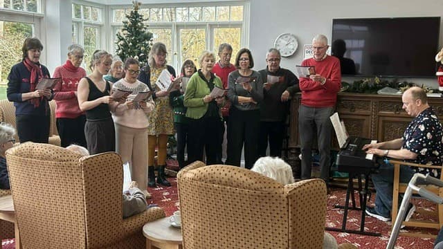 Carol singers from Llangrove entertain care home residents ...
